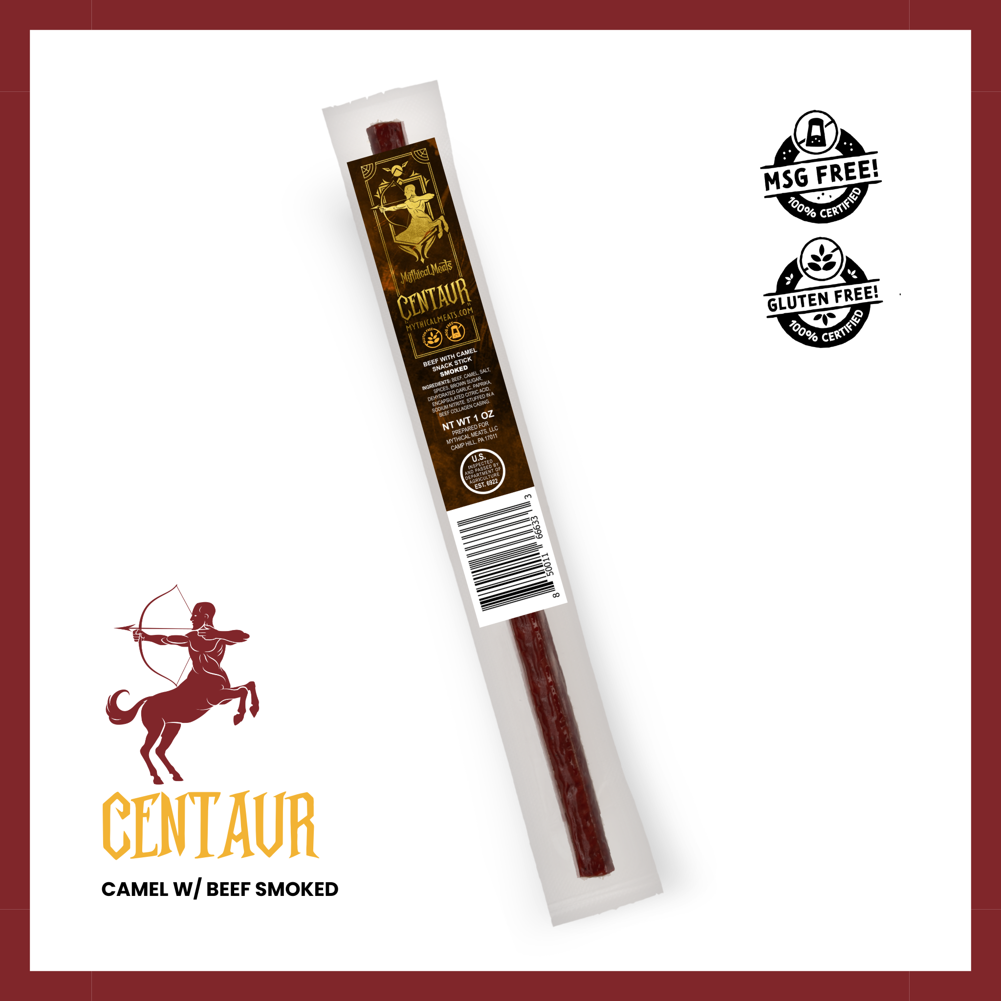Centaur — Smoked Beef with Camel Stick (24) – Mythical Meats Wholesale